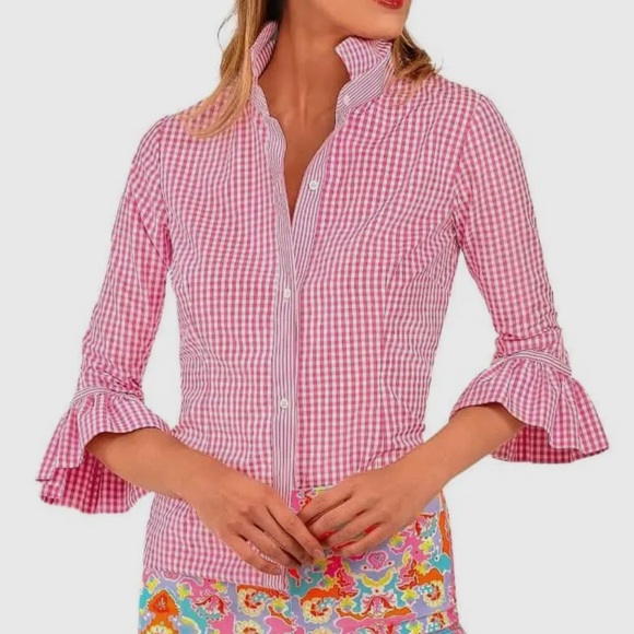 Gretchen Scott Designs | Tops | Gretchen Scott Designs Pink Checkered ...